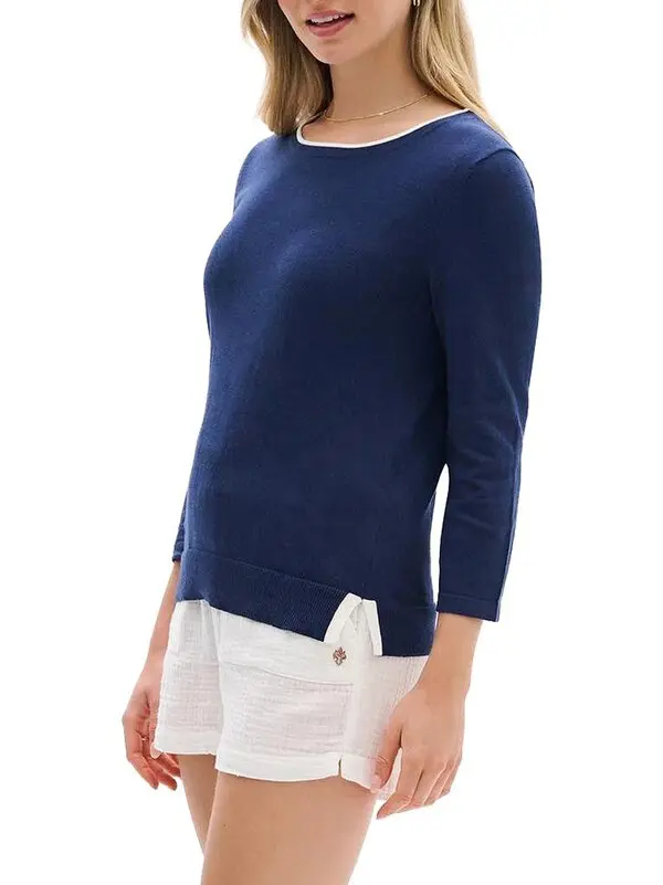 HATLEY Relaxed Fit Cotton Sweater - Patriot Blue