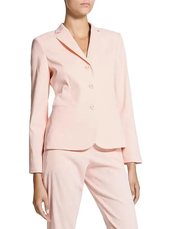 Theory Shrunken Linen Blend Jacket - Warm Pink