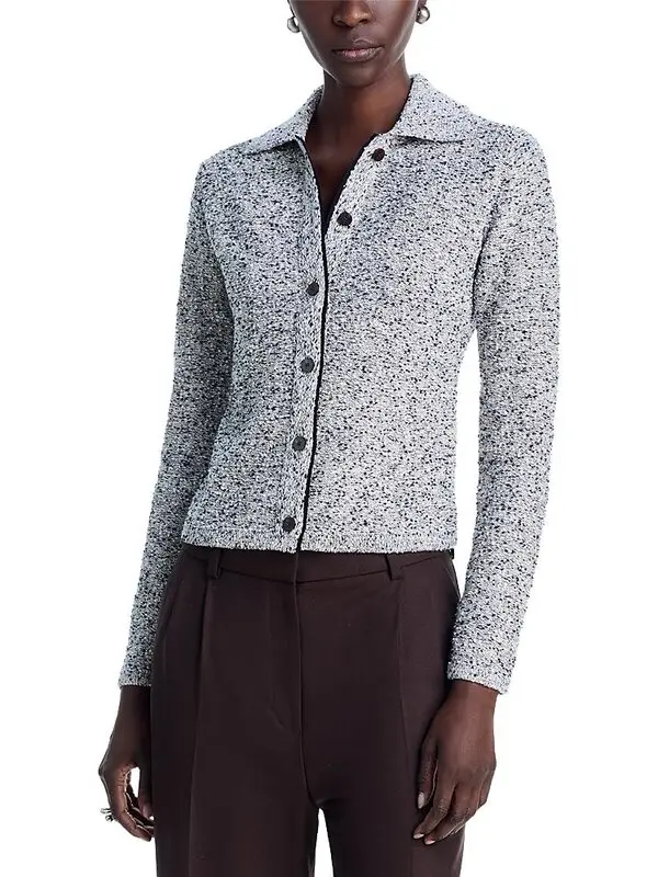 Theory Tweed Sweater Jacket - Navy Multi