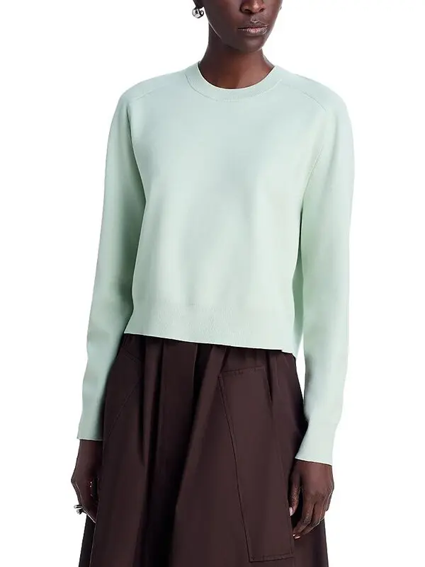 Theory Cropped Pullover Sweater - Sea Glass