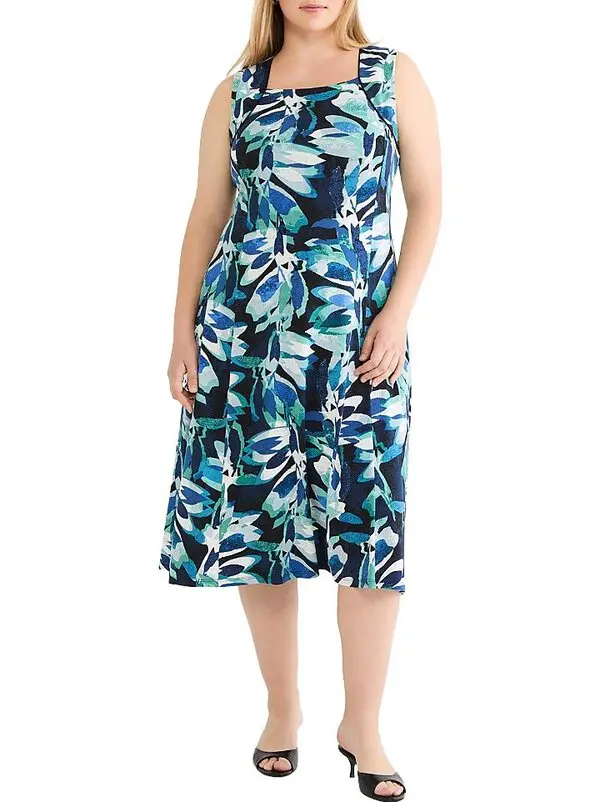 NIC+ZOE Giverny Knit Blanche Dress - Green Multi
