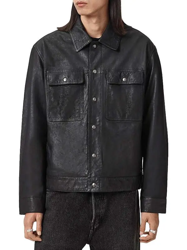 ALLSAINTS Shelton Leather Jacket - Black