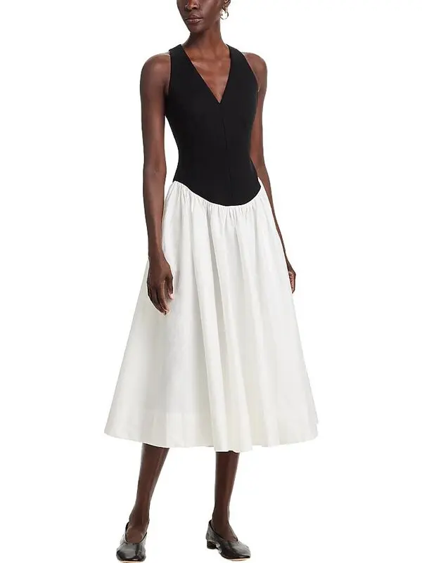 TOCCIN Lavinia Drop Waist Dress - Jet Optic