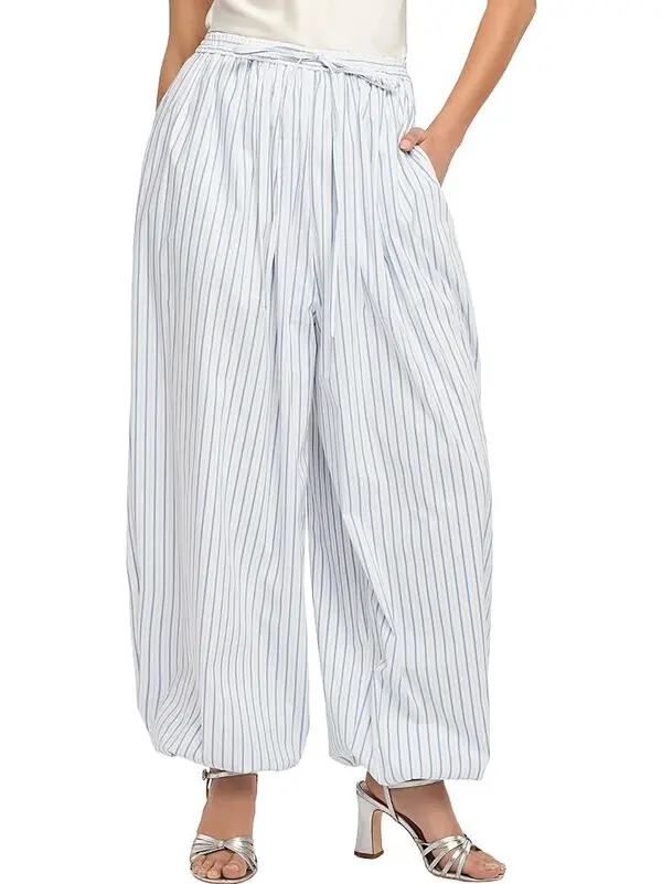 Cinq À Sept Leo Stripe Verne Pants - White/cornflower