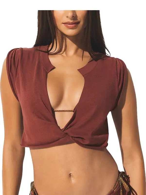SKIMS Plunge Twist Top - Henna