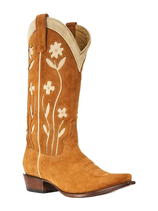 The Great. X Stetson Cowboy Boots - Tan Floral