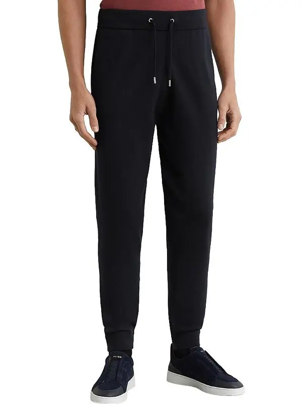 REISS Billings Merino Wool Blend Joggers - Navy
