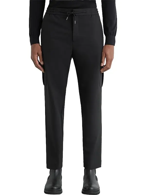 REISS Technical Cuffed Trousers - Navy