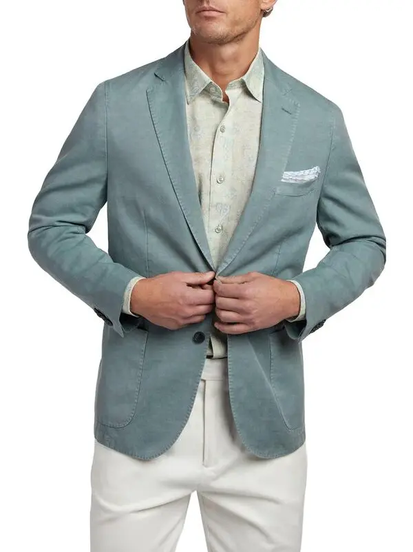 David Donahue Cotton & Linen Soft Coat - Beach Glass