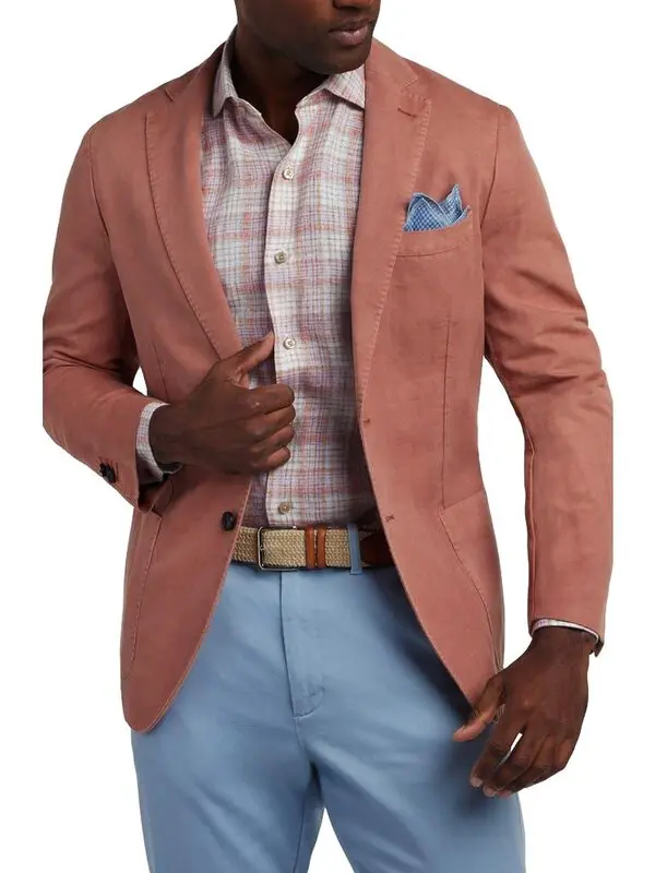 David Donahue Cotton & Linen Soft Coat - Bleached Terracotta