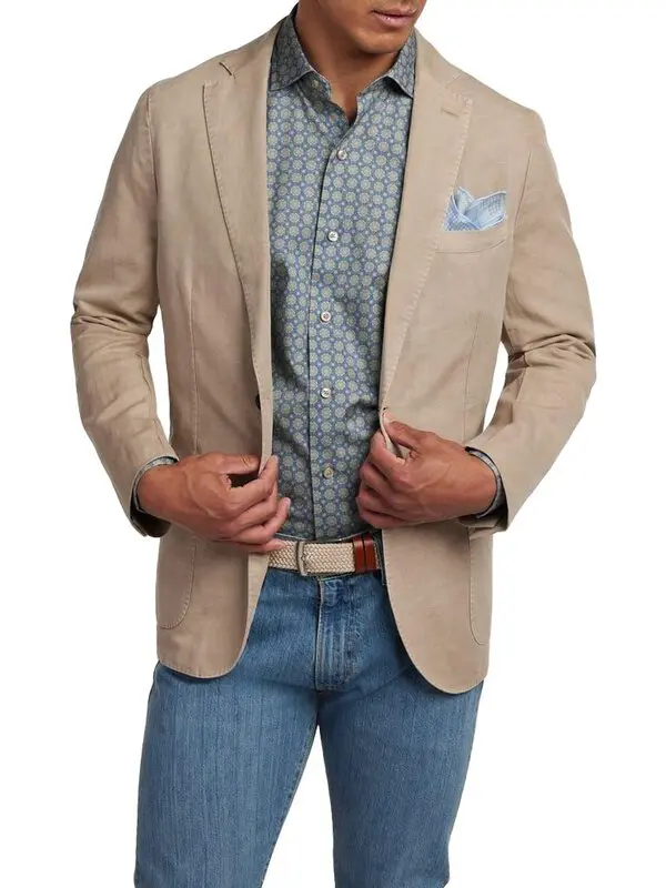 David Donahue The Jackson Soft Terracotta Cotton & Linen Sport Coat - Sandstone