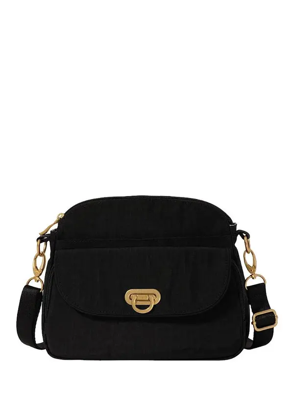 BAGGALLINI Coastal Flip Lock Crossbody Bag - Black/gold