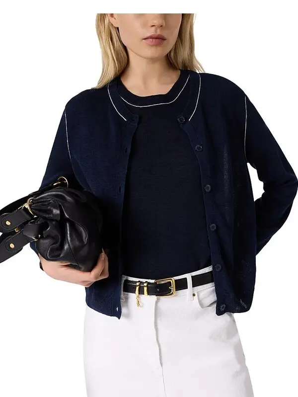 Gerard Darel Lorys Buttoned Cardigan - Navy