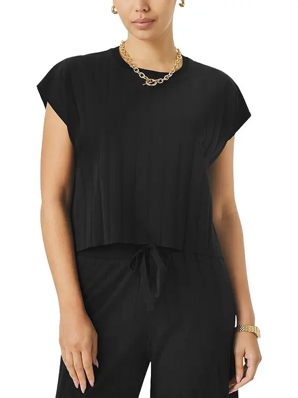 Splendid X @cellajaneblog Wide Rib Knit Top - Black