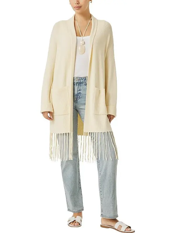 Splendid X Spl X Cj Fringe Open Front Cardigan Sweater - Daybreak