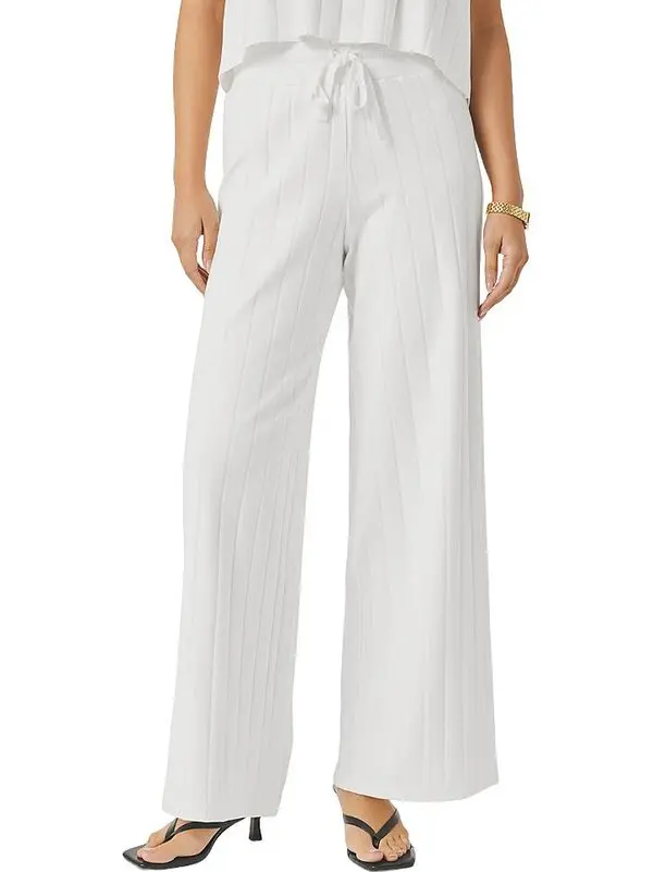 Splendid X Cella Jane Wide Rib Knit Pants - White
