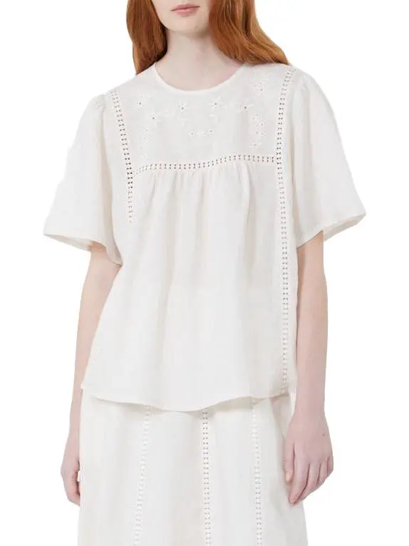 Max Mara Bacino Embroidery Top - Ecru