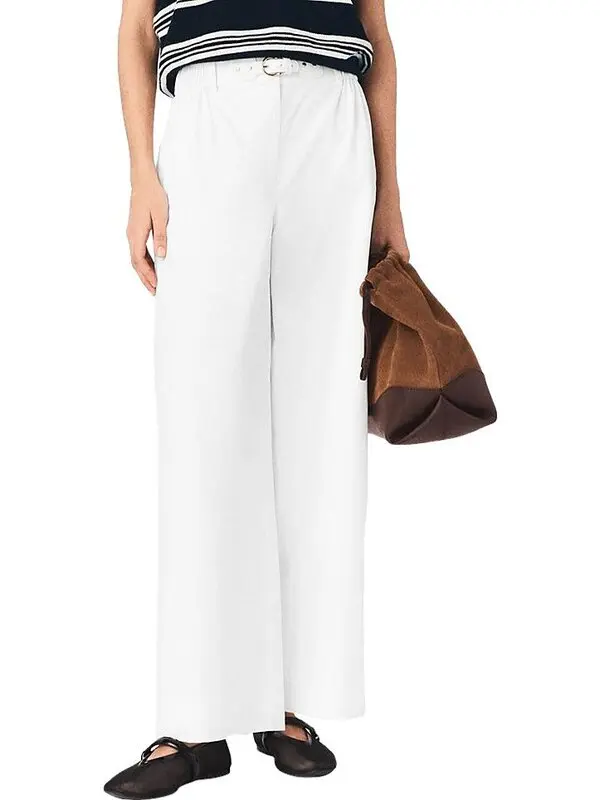 Maje Piumallan Wide Leg Pants - White