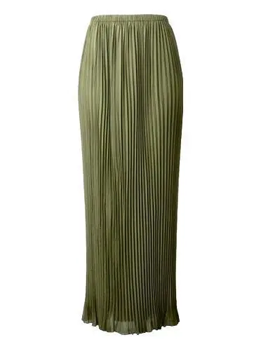 Baacal Rue Pleated Skirt - Green/brown