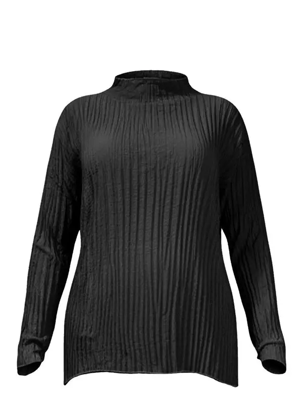 Baacal Esme Pleated Funnel Neck Top - Black