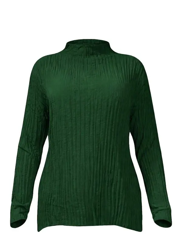 Baacal Esme Pleated Funnel Neck Top - Green