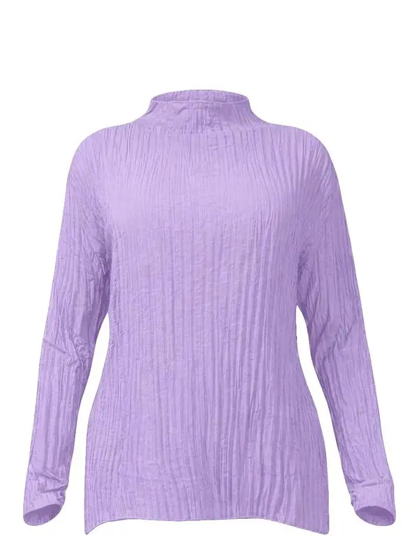 Baacal Esme Pleated Funnel Neck Top - Lavender