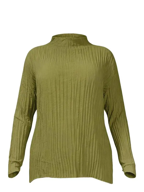 Baacal Esme Pleated Funnel Neck Top - Olive Green