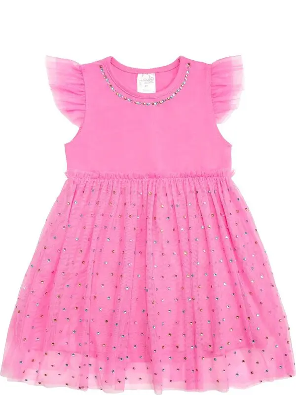 SWEET WINK Rhinestone Tutu Dress - Raspberry