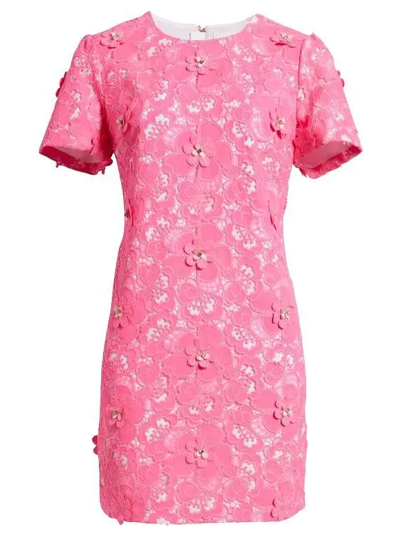 Lilly Pulitzer® Malena Embellished Lace Shift Dress - Cherry Blossom Pink