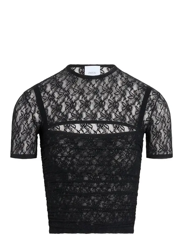 PATOU Lace Top - Black