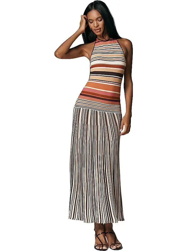 Faithfull The Brand Maretta Sleeveless High-neck Maxi Dress - Murano Stripe