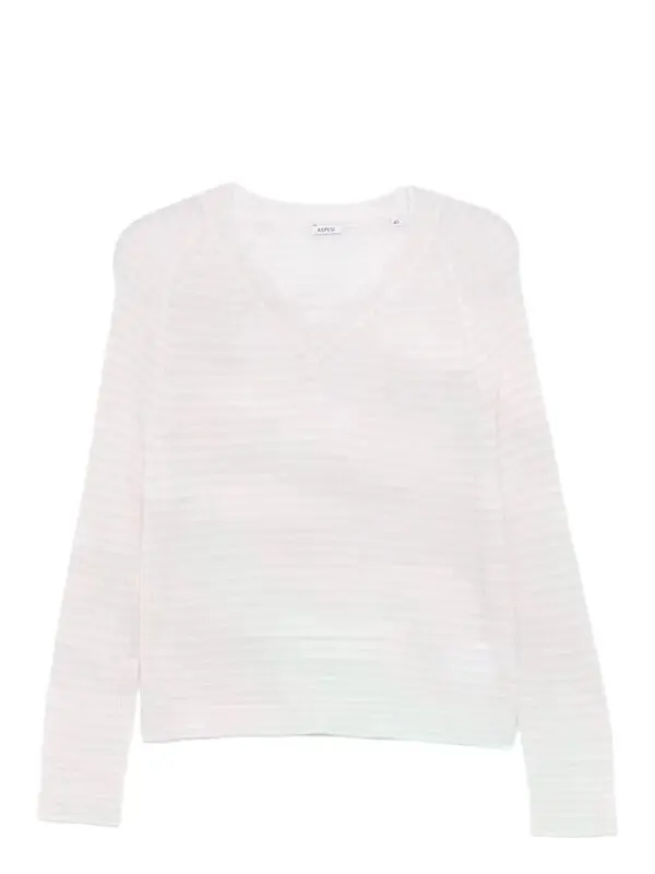 Aspesi V-neck Striped Cashmere Sweater - Pink