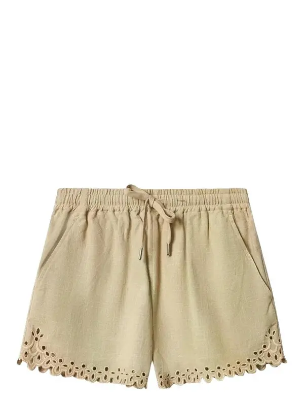 MARANT ETOILE Balyme Drawstring Eyelet Shorts - Neutrals