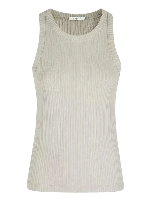 CIRCOLO 1901 Ribbed Sleeveless Top - Neutrals
