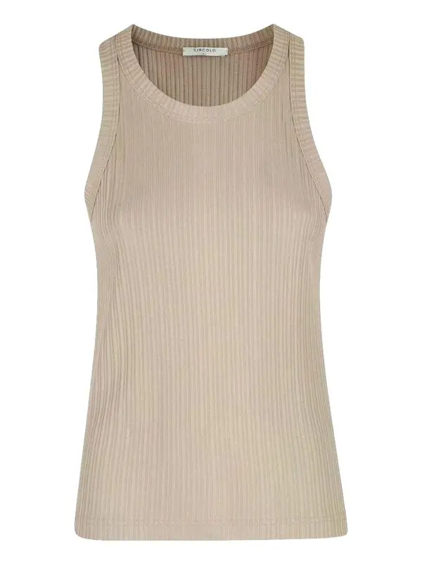 CIRCOLO 1901 Ribbed Racer Vest - Neutrals