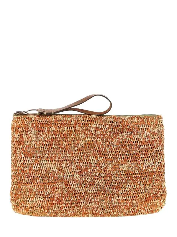 IBELIV Ampy Two-tone Raffia Clutch - Orange