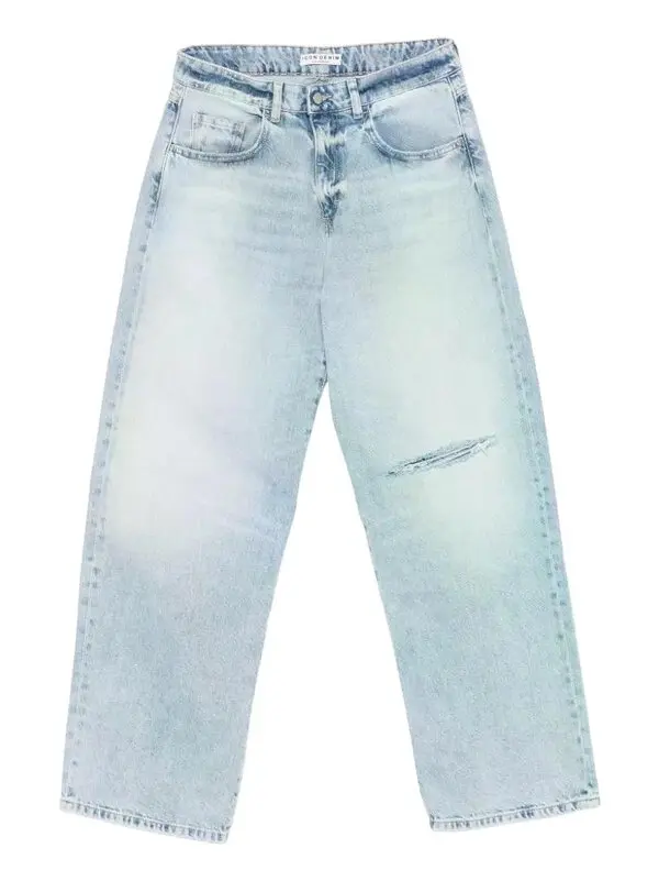 ICON DENIM LOS ANGELES Distressed Straight-leg Jeans - Blue