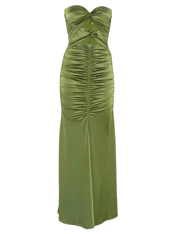 Essentiel Antwerp Knot-detail Strapless Midi Dress - Green