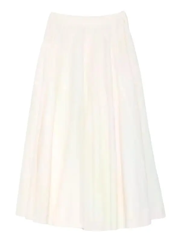 FORTE_FORTE Gathered A-line Midi Skirt - Neutrals