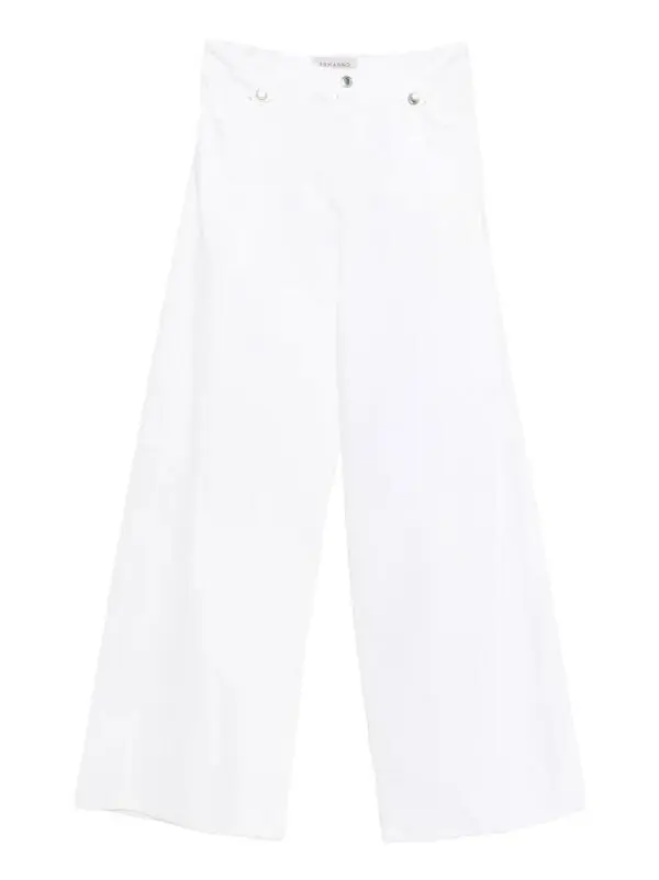 ERMANNO FIRENZE Floral-embroidered Jeans - White
