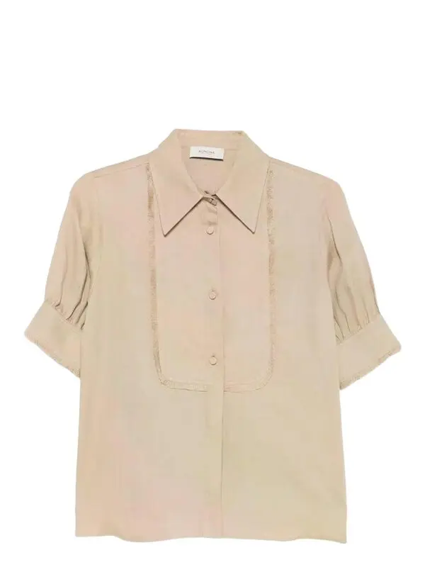 Agnona Buttoned Fringed Shirt - Neutrals