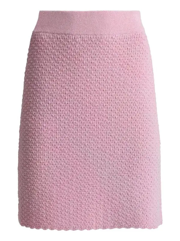 St. John Crepe Knit A-line Skirt - Pink