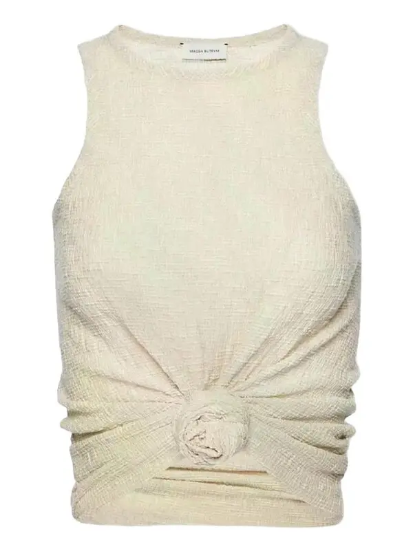 Magda Butrym Crepe Knotted Tank Top - Neutrals