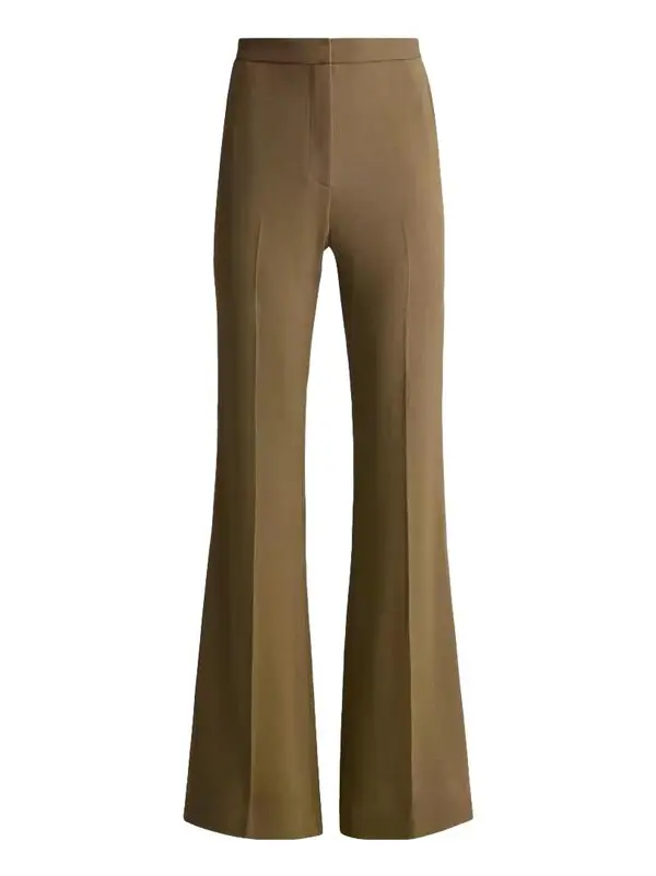 St. John Flared Hem Stretch Trousers - Brown