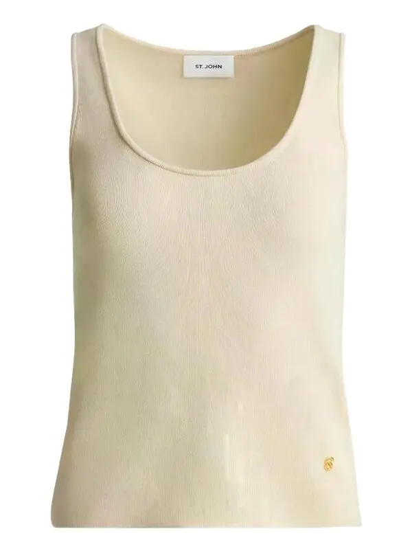 St. John Silk Knit Tank Top - Neutrals