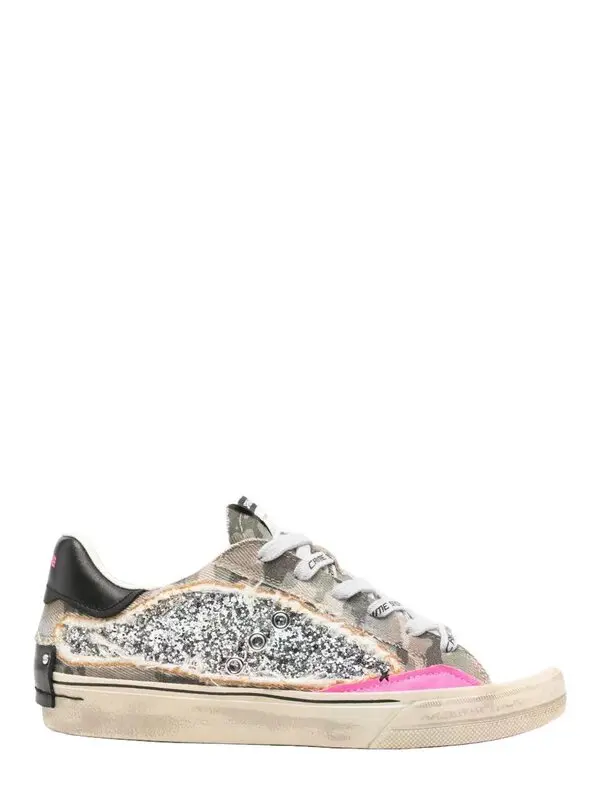 CRIME LONDON Camouflage Glitter Low-top Sneakers - Neutrals