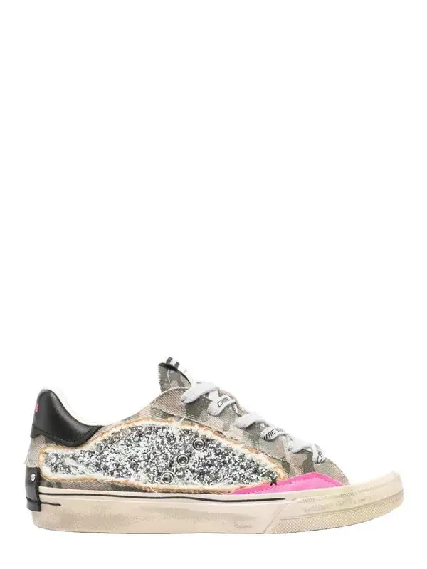 CRIME LONDON Camouflage Glitter Low-top Sneakers - Neutrals