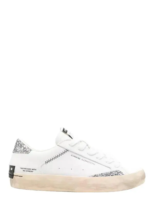 CRIME LONDON Glitter Low-top Sneakers - White