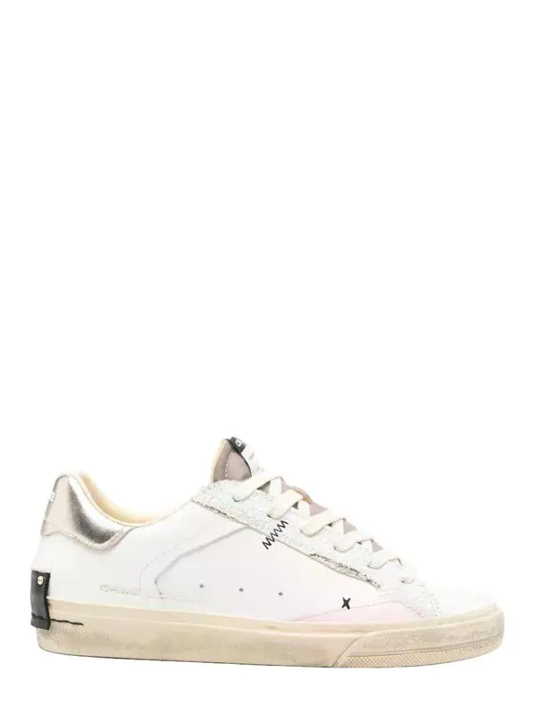 CRIME LONDON Distressed-effect Low-top Sneakers - White