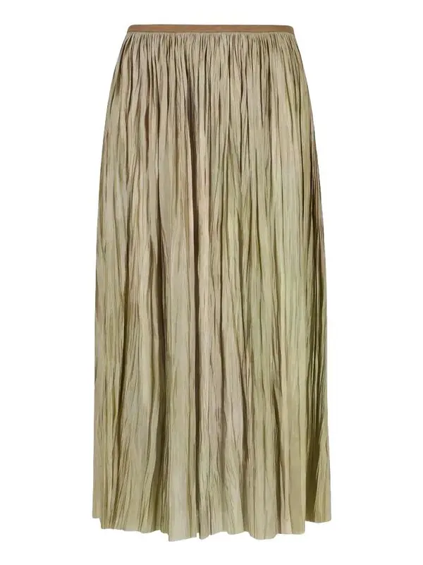 ROBERTO COLLINA Crinkled Midi Skirt - Green